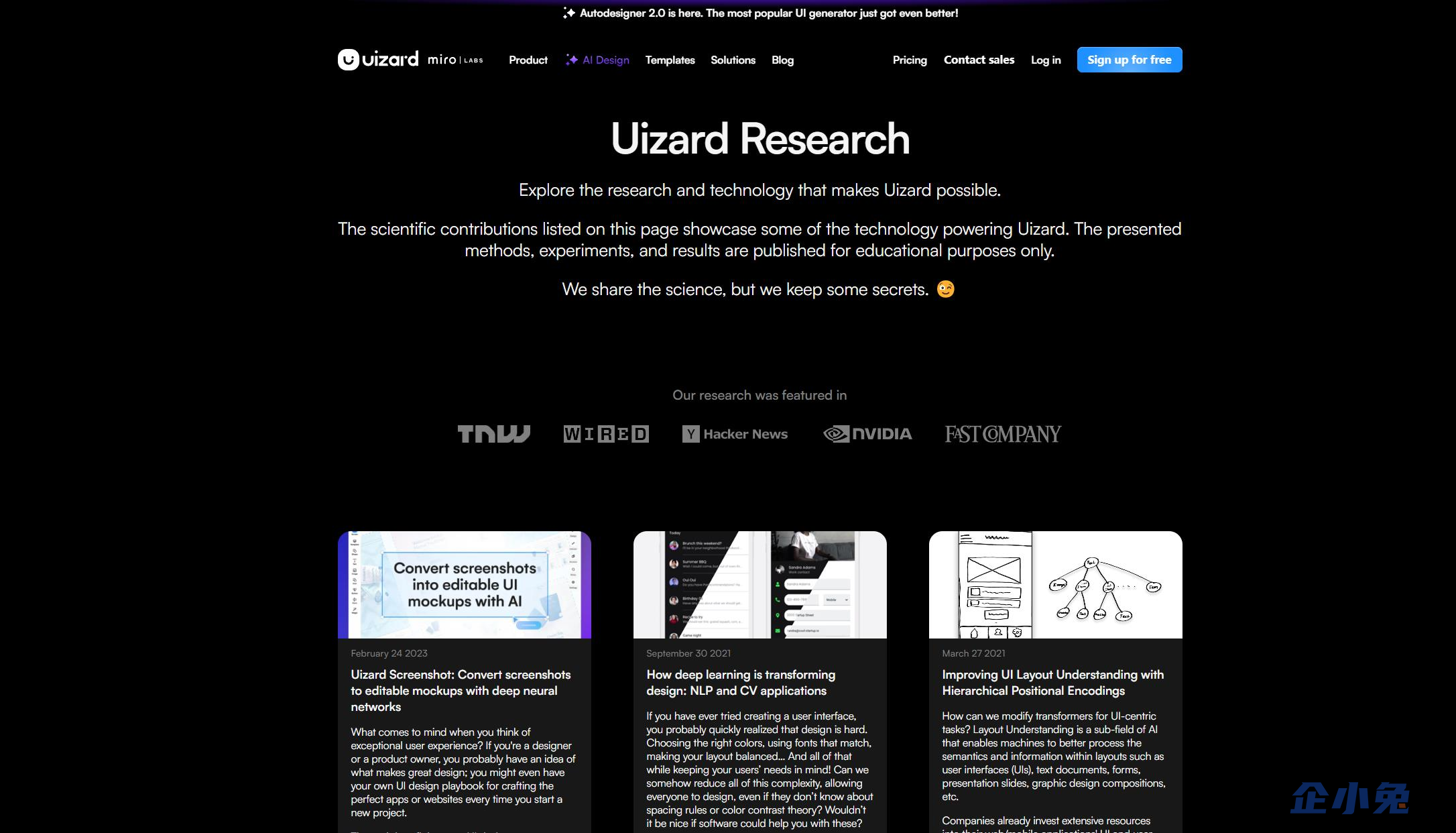 Pix2Code官网 - Pix2Code 是一个通过深度神经网络将设计人员创建的图形用户界面截图转换为计算机代码的工具-企小兔